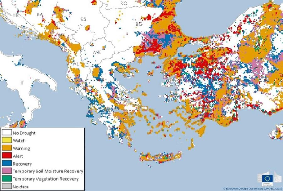 Σε κατάσταση "στρες" λόγω της παρατεταμένης ξηρασίας η βλάστηση της ...